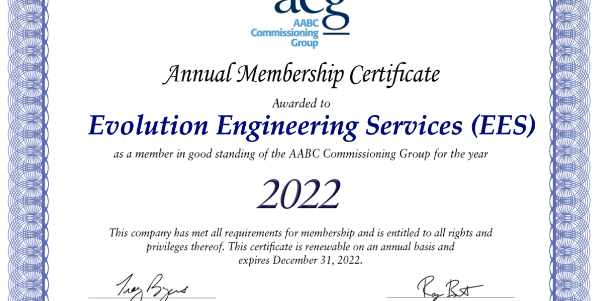 EES obtained the accreditation and membership from AABC Commissioning Group (ACG, USA ...
